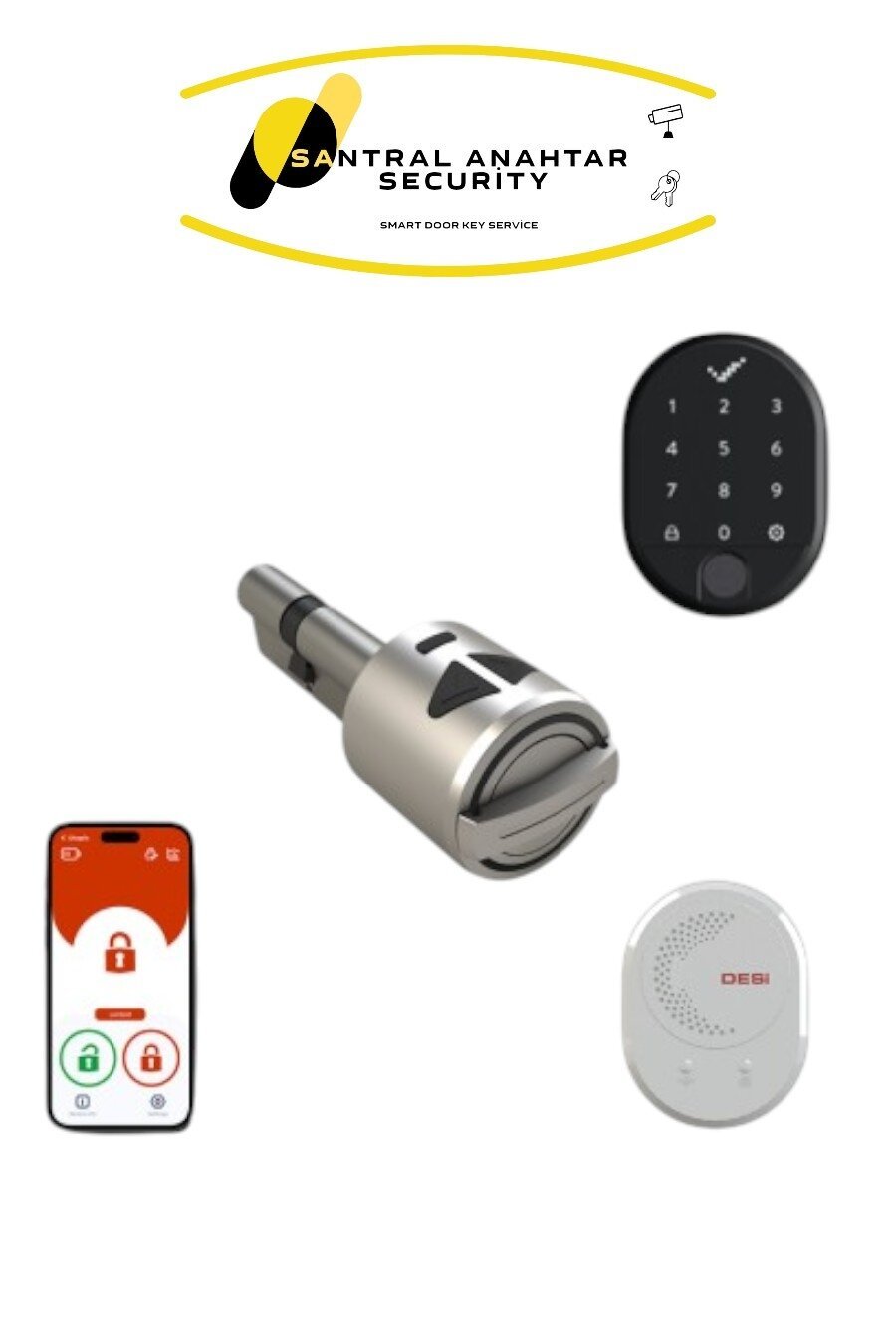 DESi Utopic R Akıllı Kilit IOS/Android & Uyumlu Akıllı Köprü & Parmak ...